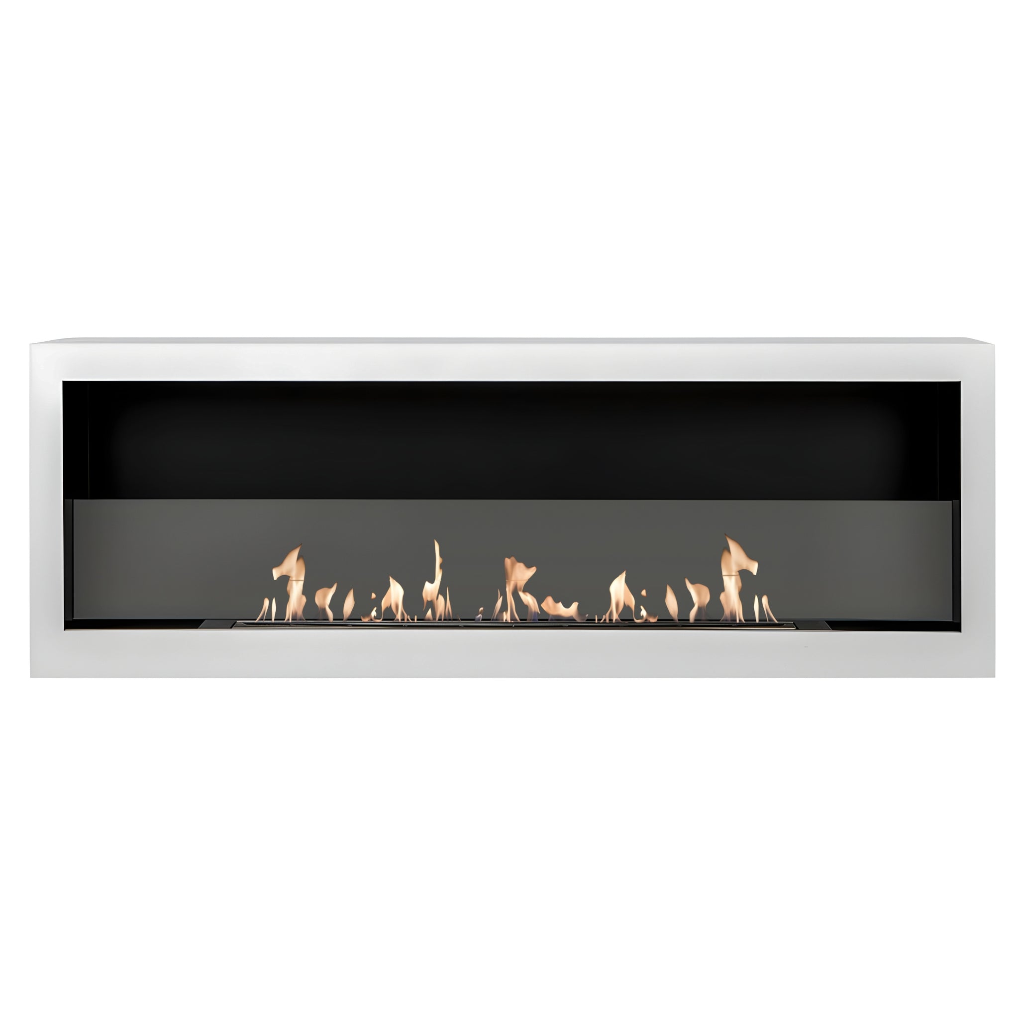 Bio Ethanol Wall Fireplace White Box 120 cm